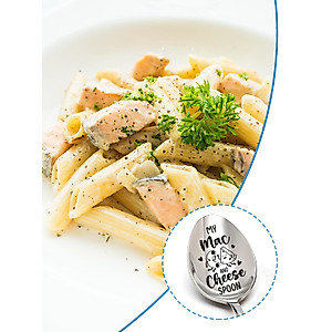 Advivio My Mac and Cheese Spoon - Funny Engraved Stainless Steel Spoon, Mascarpone Sheese Dessert Spoon Dinner Spoon for Mac and Cheese Lovers Friends Brother Sister Graduation Christmas Gifts