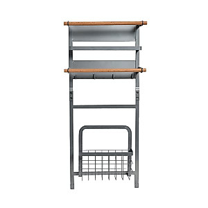 Household Essentials Metal Magnetic Organizer Rack, Grey