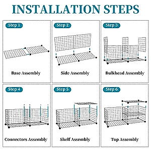 GIMTRR Closet Organizers and Storage, 3 * 6 Cubes Metal Wire Storage Shelf, Modular Cabinet Portable Bookcase for Bedroom, Bathroom, Office, Black