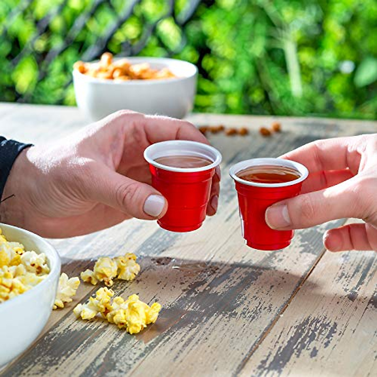 Comfy Package GUSTO [300 Count] 2 oz. Mini Plastic Shot Glasses - Red Disposable Jello Shot Cups (Formerly