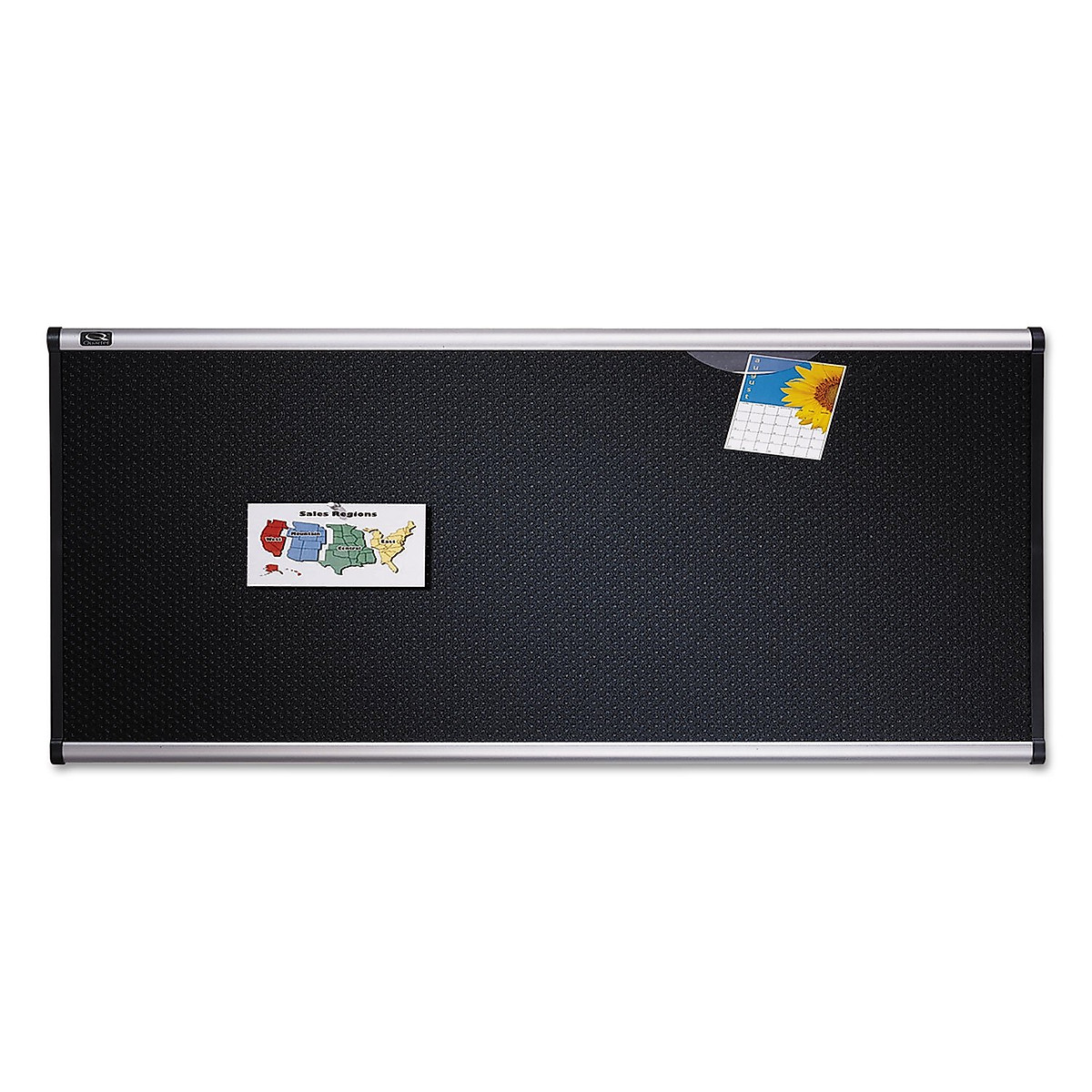 Quartet Embossed Bulletin Board, Hi-Density Foam, 72" x 48", Aluminum Frame, Black/Gray (B347A)