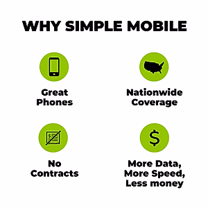 Samsung Simple Mobile Galaxy A21 4G LTE Prepaid Smartphone (Locked) - Black - 32GB - Sim Card Included - GSM