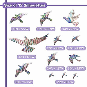 Anti-Collision Window Bird Stickers Decals Glass Door Protect and Save Bird Strikes (Reflective)