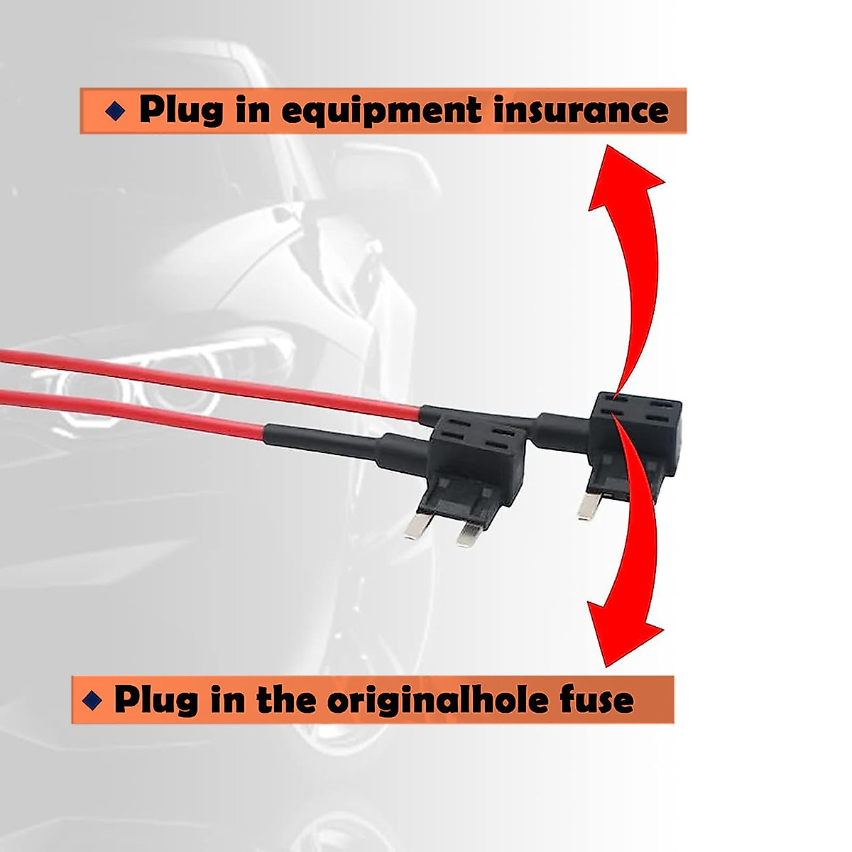 gunhunt 5 PCS Car Fuse Adapter, 12V Car Add-a-Circuit Fuse Adapter, Mini ATM APM Blade Fuse Connector for Cars Trucks Boats (Black)