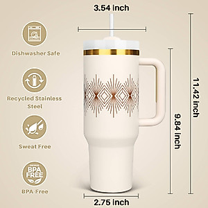 QXV 30 oz Tumbler with Handle and Straw Lid Insulated Reusable Stainless Steel Water Bottle Travel Mug Iced Coffee Cup Travel Mug for Hot and Cold Beverages, BPA-Free, 100% Leakproof Bottle
