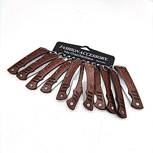 JUNZHIZHE Folding Knife Pocket Knife,Peeling knife 3.14-inch Blade, imitation wood Grain Handle unboxing and Peeling Tool. (12 packs)