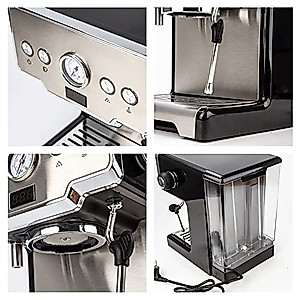 WJHSPkfj Espresso Machine Coffee Machine Espresso Machine Semi-Automatic Pump Cappuccino Milk Froth Machine Coffee Machin (Color : Dark Grey, Size : UK)