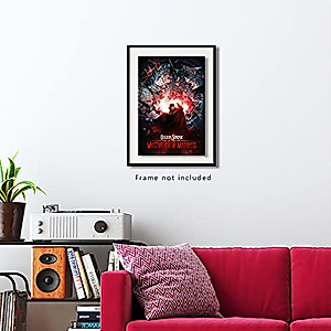 SenNJArt Dr Strange Poster Multiverse of Madness Poster Print on Canvas Doctor Strange Wall Art Super Hero Poster Art Paitings HD Movie Poster Wall Decor for Bedroom Livingroom 16x24In Unframed