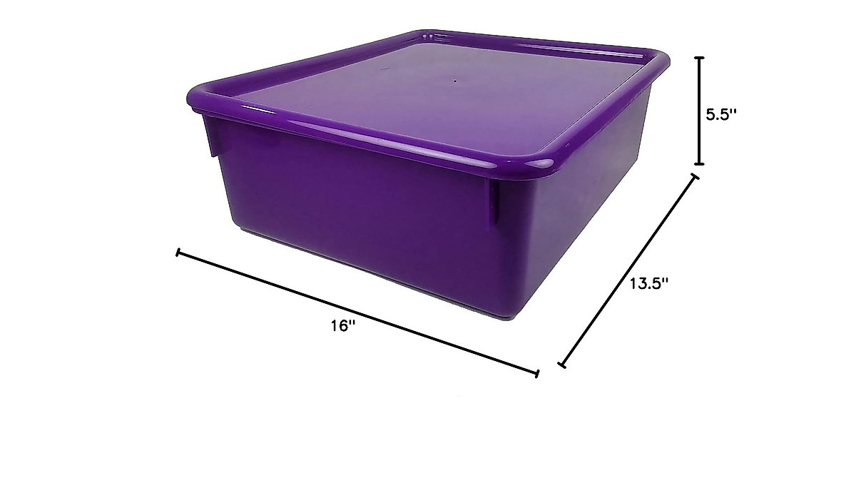 Romanoff Purple Double Stowaway Tray with Lid - Space-saving Storage