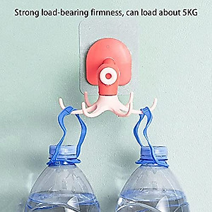 BAMBWARE [Closing Out Sale] Heavy Duty Under Cabinet Utensil Holder Hanger Hook, 360 Degrees Rotating Folding Hook Self Adhesive Hook Utensil Rack with 6 Hooks for Bathroom, Kitchen and Home