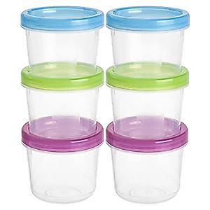 Mosville Baby Food Containers - 12 Sets, 4 OZ Food Grade Plastic Small Containers with Lids, Leakproof and Reusable, Microwave & Dishwasher Safe Freezer Containers for Food……