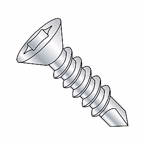 Small Parts 1412KTF Steel Self-Drilling Screw, Zinc Plated Finish, 82 Degree Flat Head, Star Drive, #3 Drill Point, 1/4"-14 Thread Size, 3/4" Length (Pack of 50)