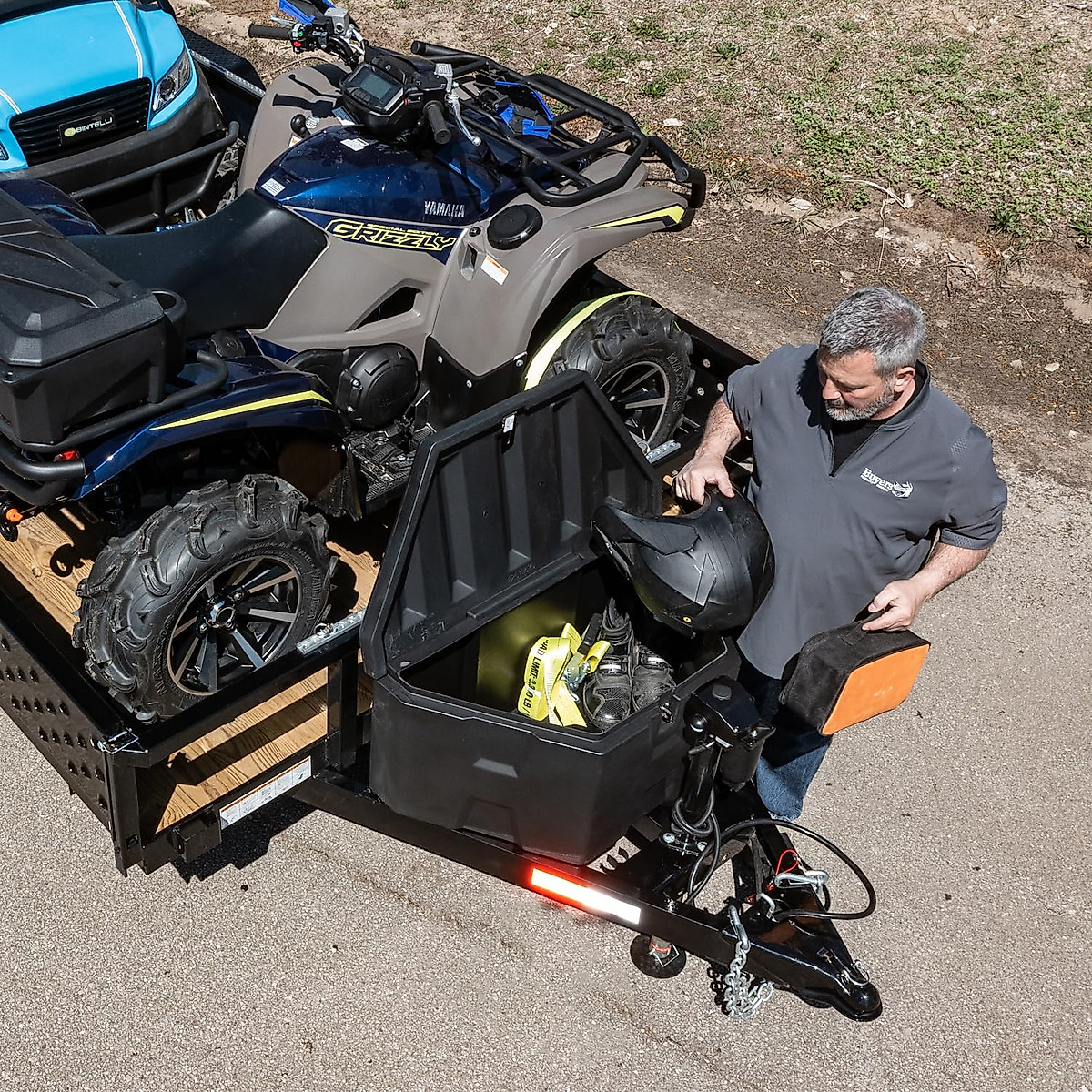 Buyers Products 1701680 Black Poly Trailer Tongue Truck Tool Cargo Storage Box,18 x 19 x 36 Inch, Made In The USA, Trailer Tongue Box For Storage And Organization, Trailer Storage Box