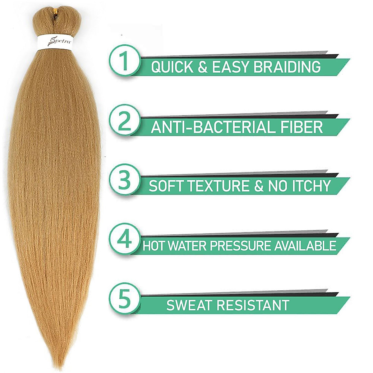 SOKU Pre Stretched Braiding Hair Extensions 24 Inch - 8 Packs Strawberry Honey Blonde Box Braids Synthetic Professional Crochet EZ Braid Neat Yaki Texture Hot Water Setting