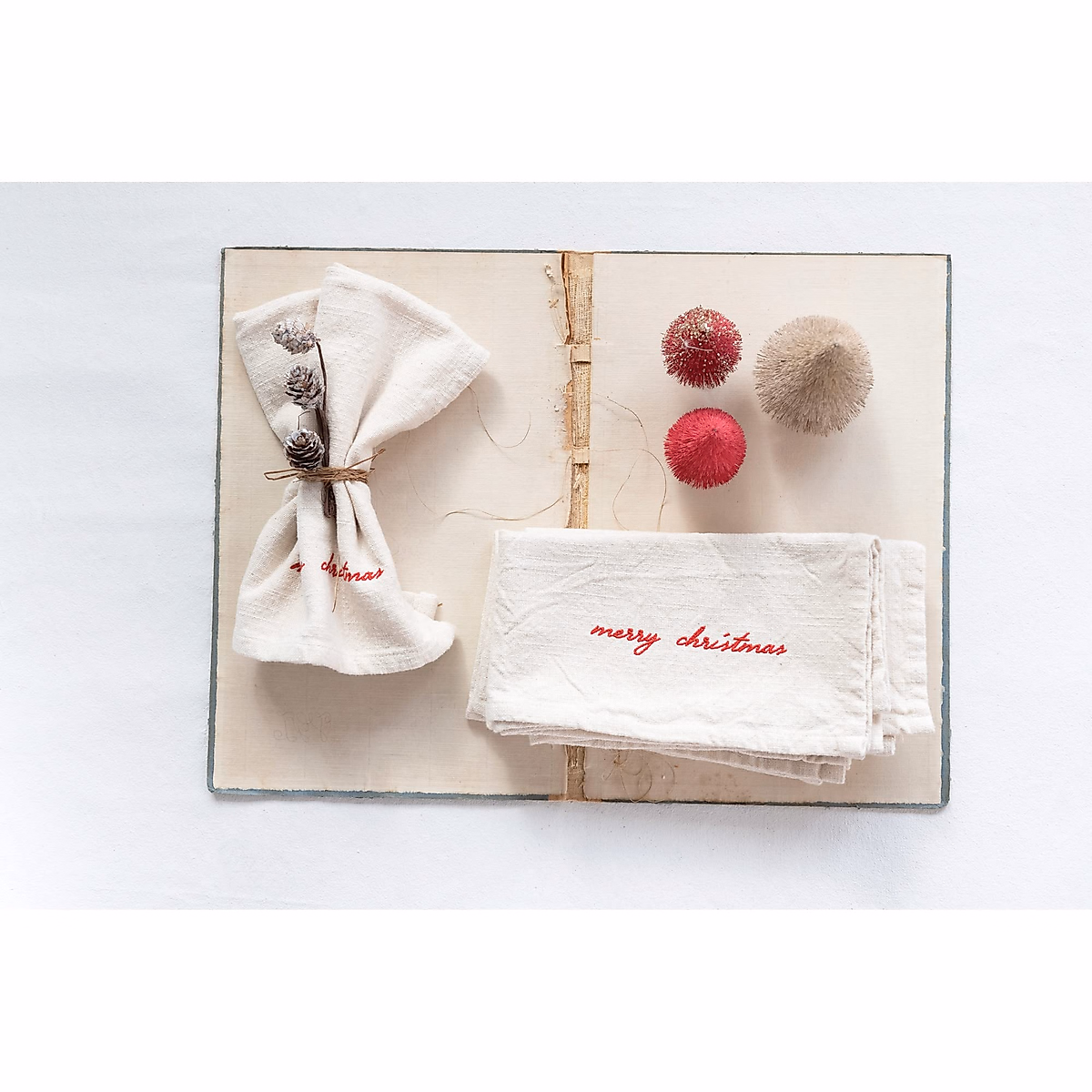 Creative Co-Op Square Cotton Napkins, Set of 4