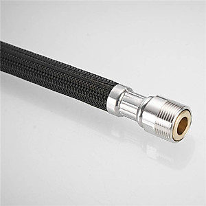 Weirun Kitchen Bathroom Sink Pull-down Faucet 1/2" IPS Black Braided Replacement Pull-Out Head Hose 59-inch or 150cm for Oil Rubbed Bronze Taps