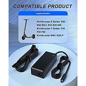 Replacement for Segway Ninebot Charger 42V 1.7A Fit for Ninebot Segway Scooter Charger ES2/ES4/E22/ES1L ES Series KickScooters