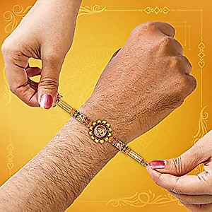 Sharvil Set 3 of Rakhi for Brother Bhaiya Bhabhi Raksha Bhandhan Rakhi Thread Bracelet Cotton Thread multi design
