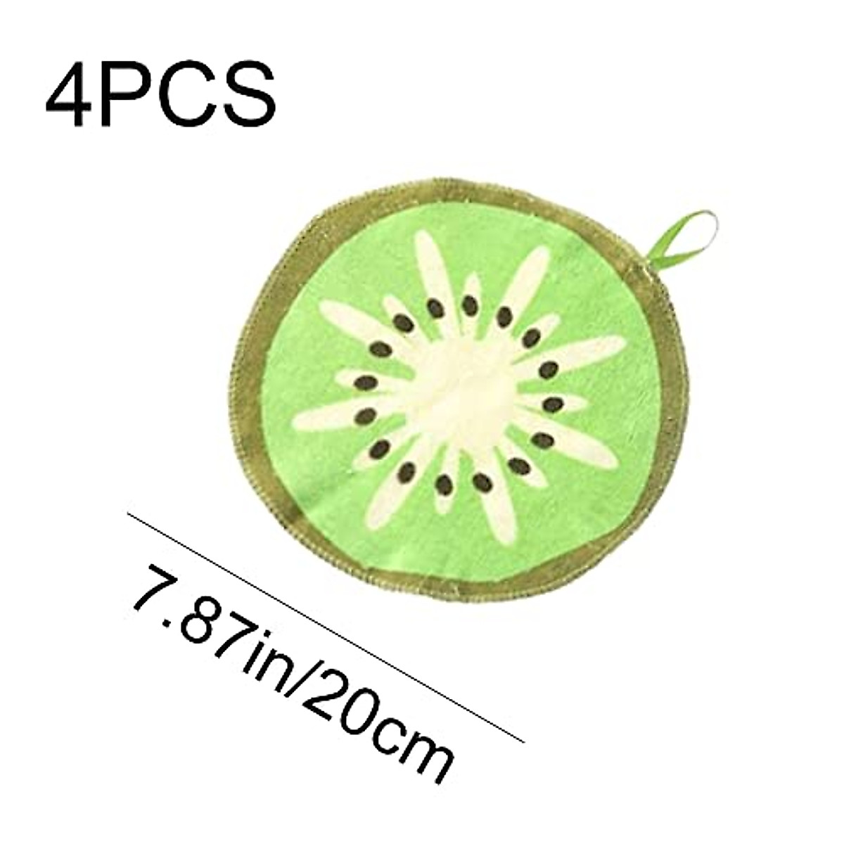 YEEKIDAIJ 4 Pcs Hanging Fruit Hand Towel Soft Hand Dry Towel Absorbent Washcloth with Hanging Loop for Kitchen Bathroom Use