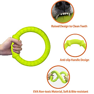 LaRoo Dog Flying Ring Toys, Floating Flying Disc ABS Durable Interactive Chew Toys for Training Outdoor Playing Puppy Medium Large Dogs (Small Green/18cm)