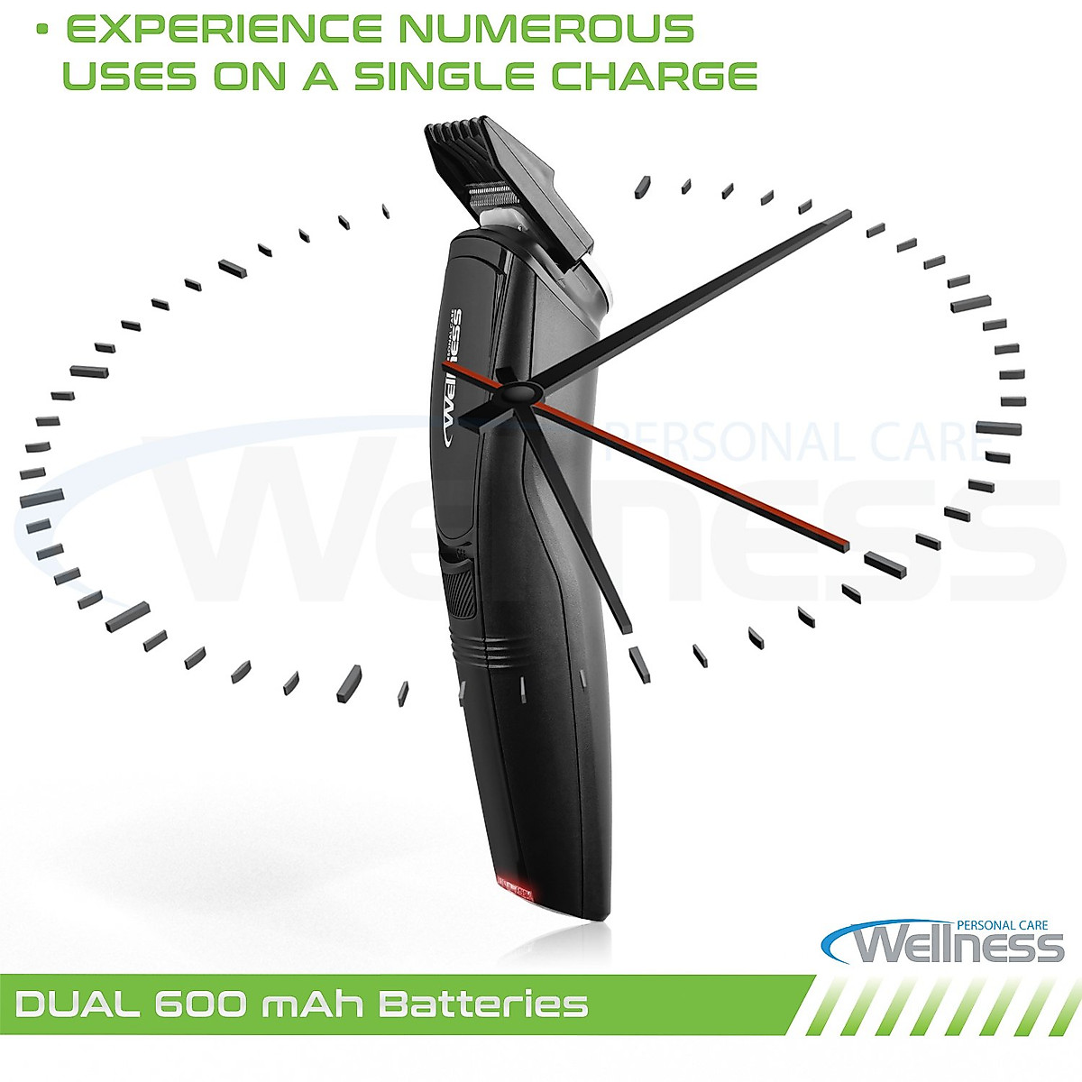 Wellness Personal Care Men's 8-in-1 Rechargeable Shaver Grooming Kit | Storage Stand | Full Trimmer, Detail Trimmer, Nose Trimmer, Beard and Mustache Trimmer, Stubble Comb