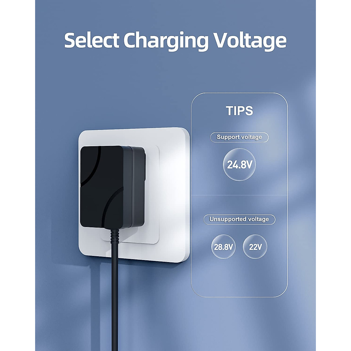 24.8V Charger Fit for Shark XSBT600 IF140 IZ300 IZ340 IZ360 IZ361H QZ160HQ QZ160 IZ340H IZ340H26 UZ345H UZ360 WZ140 QZ162HQBI QZ162HQDE QZ162HQLC Series Cordless Vacuum AC Adapter Power Supply Cord