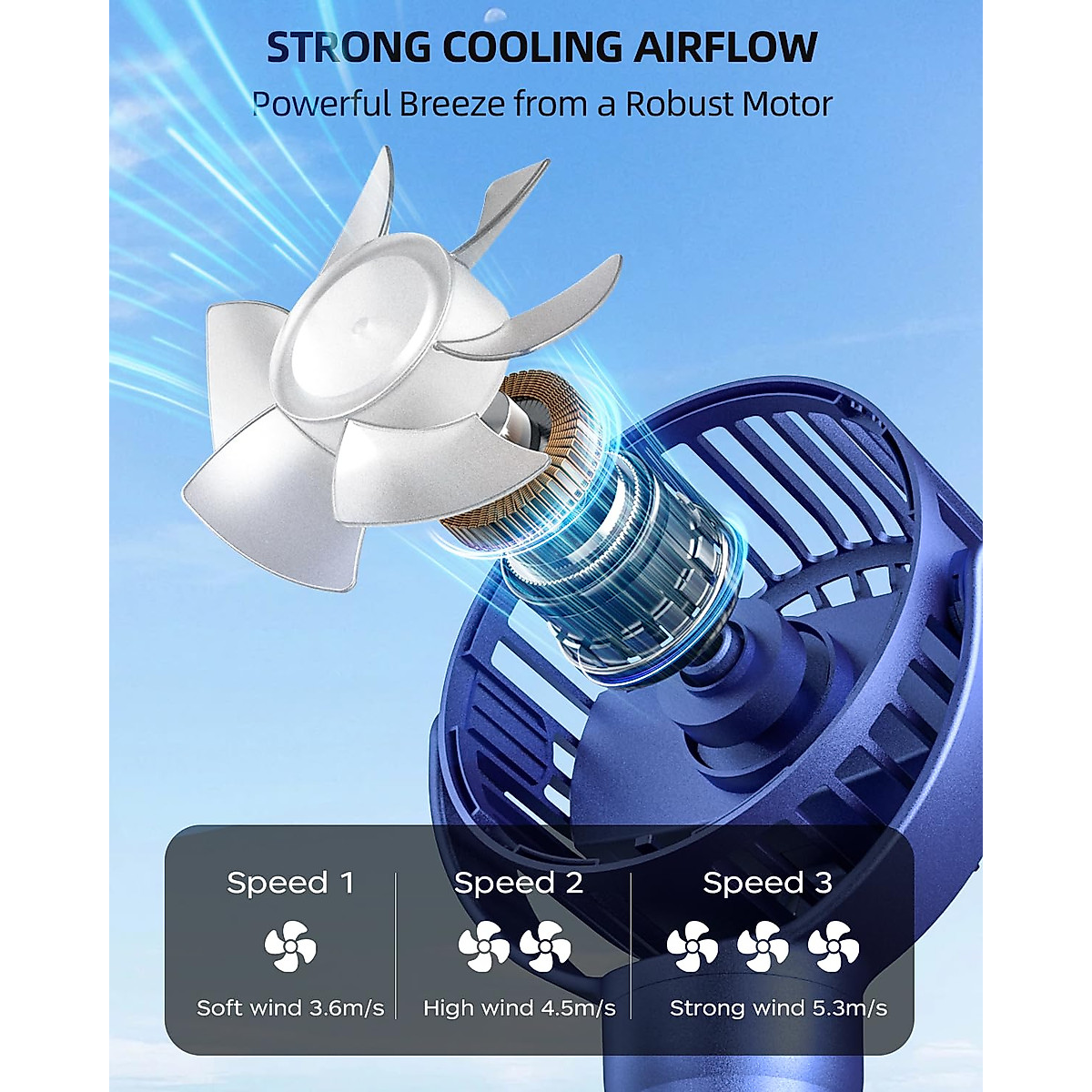 FrSara Portable Baby Stroller Fan, Stroller Fan Clip On for Baby, Safe and Quiet, 4000mAh, Baby Fan for Stroller and Car Seat, 3-Speed Adjustable, Suitable for Desks,travel,Bicycles,Camping Dark Pink