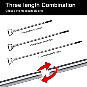 NAMAII 5.3FT/64 INStirrup Hoe Garden Tool, Scuffle Loop Hula Hoes with Adjustable 35-49-64 in Length Bar, Triangle Carbon Steel Head for Gardening, Weeding, Cultivator