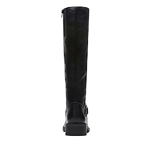 Clarks Women's Hearth Rae Knee High Boot, Black Leather, 8