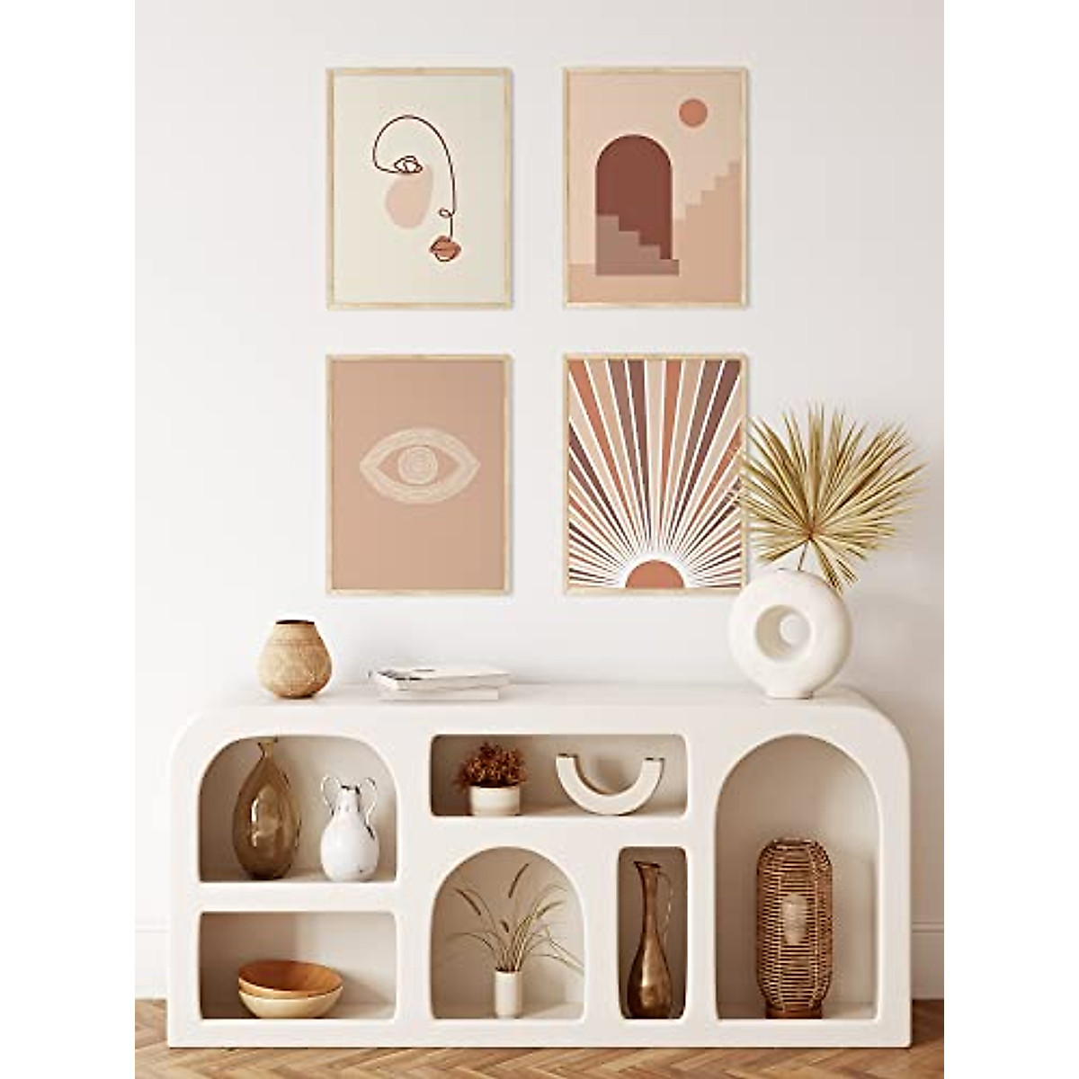 HAUS AND HUES Female Figure Wall Art Line Drawing - Single Line Drawing Wall Art | Woman Art Print Line Art Wall Decor Minimalist Wall Decor | 12" x 16" UNFRAMED (Silhouette Lipstick)