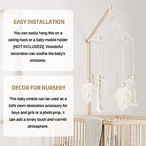 Boho Crib Mobile,Neutral Baby Crib Mobile,Baby Mobile for Crib,Boho Nursery Decor,Handmade Baby Mobile,Baby Ceiling Mobile Baby Nursery Decoration