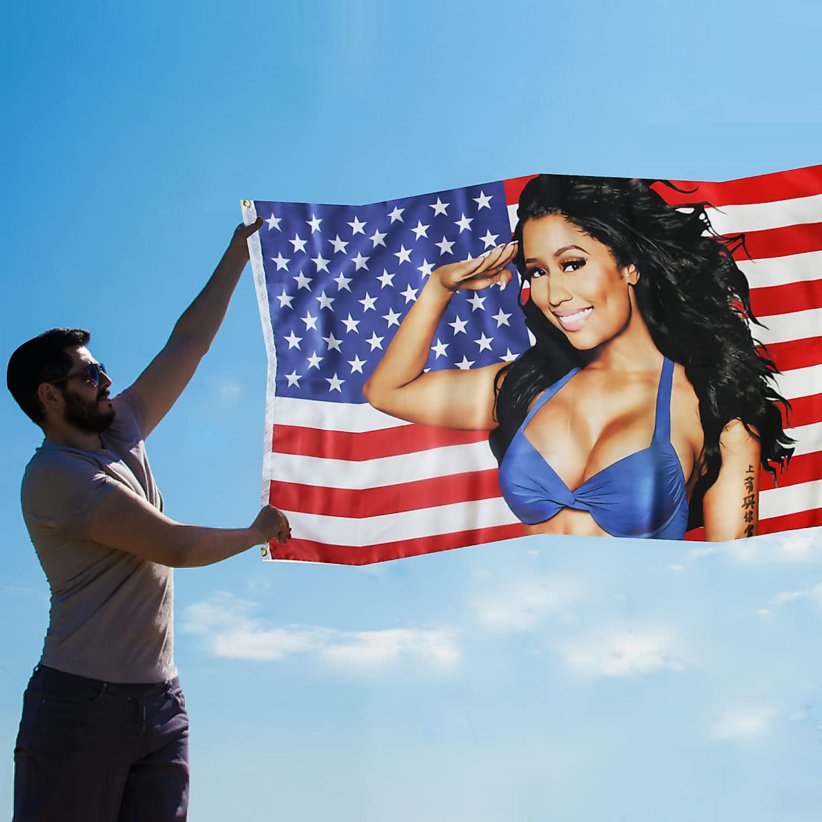 SOULBUTY Ni-c-ki American Flag 3x5 Outdoor Indoor Flag USA for Wall-Double Stitched- Polyester with Brass Grommets (3X5)