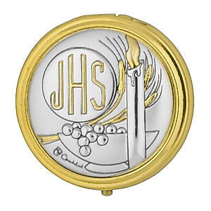 Venerare Genuine Leather Burse with Pyx (Small Pyx (6-Host Capacity), JHS First Communion)