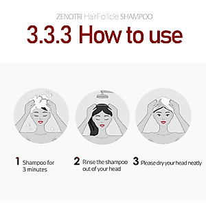 ZENOTRI Follicle Shampoo Hair loss Zero with Copper peptide, Biotin, Dexpanthenol, Pyrithione Zinc/Genetic Hair Care Solution