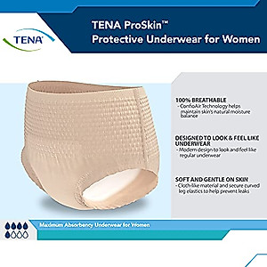 TENA Incontinence Underwear for Women, Maximum Absorbency, ProSkin - Large - 72 Count