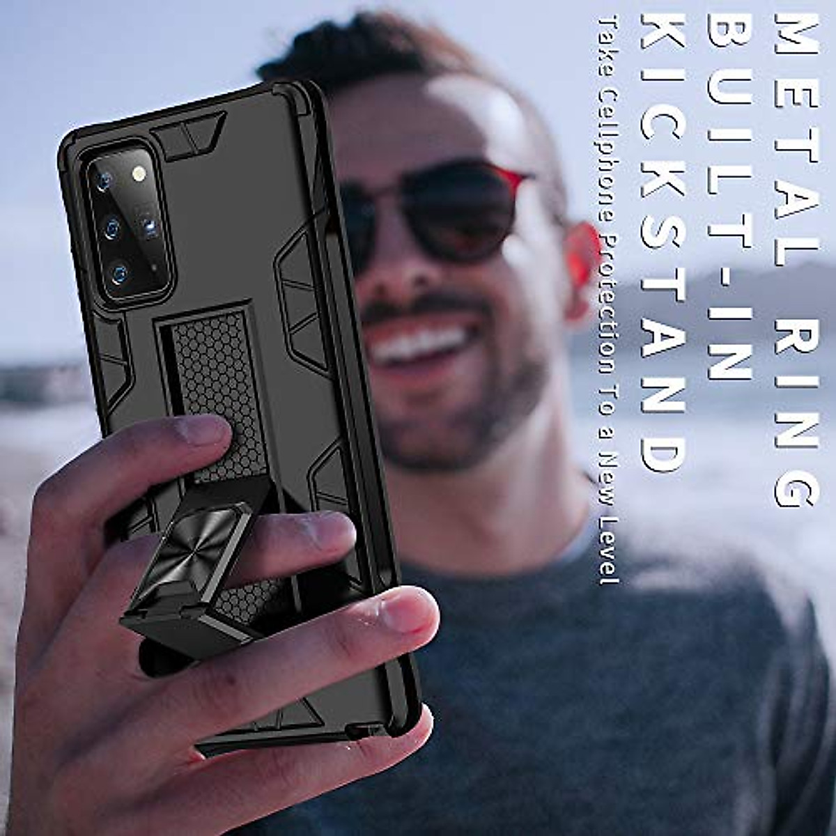 Samsung Galaxy Note 20 Case Note 20 5G Case Military Grade Shockproof with Kickstand Stand Built-in Magnetic Car Mount Armor Heavy Duty Protective Case for Galaxy Note 20 5G Phone Case (Black)