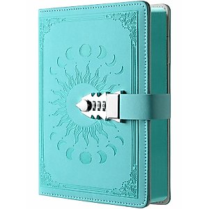 Lock Diary with Pen Set Journal for Women Teenagers Diary for Girls Age 8-12, A5 240 Pages Colorful Side Journal with Lock, Personal Planner Organizer Writing Notebook, A5(8.5 × 5.9inch) Grass green