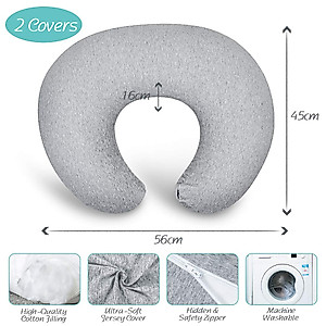 NiSleep Nursing Pillow with 2 Covers, Feeding Pillows for Breastfeeding, Baby Nursing Pillow, Machine Washable