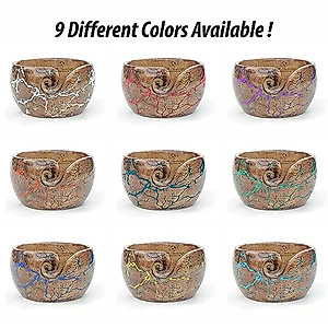 Wooden Yarn bowls For Crocheting - Large Yarn Ball Holder Knitting Bowl Storge Crocheting Accessories and Supplies Organizer,Yarn Holder Dispenser for Crocheting - Gift for Crocheters (Green)