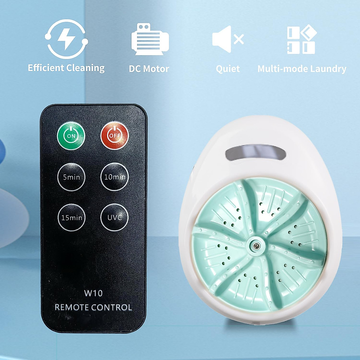 Portable washing machine,Mini Washer,.Deep cleaning of underwear, baby clothes and other small clothes.Suitable for apartments, dormitories, hotels（Wireless Control）