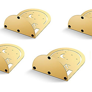 QiMing Stars Moon Ladder Bookends for Books,2 Pair Metal Dream Book Holders for Office Shelves Adults & Kids Gift(Gold*2)