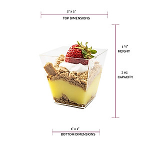 Smarty Had A Party 2 oz Cups – 240 Clear Mini Dessert Cups, Disposable Small Plastic Cups for Parfaits, Yogurt & Party Treats, Miniware Collection