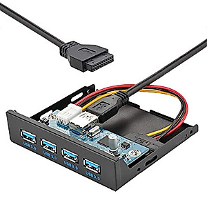 Cablecc USB 3.0 HUB 4 Ports Front Panel to Motherboard 20Pin Connector Cable for 3.5" Floppy Bay