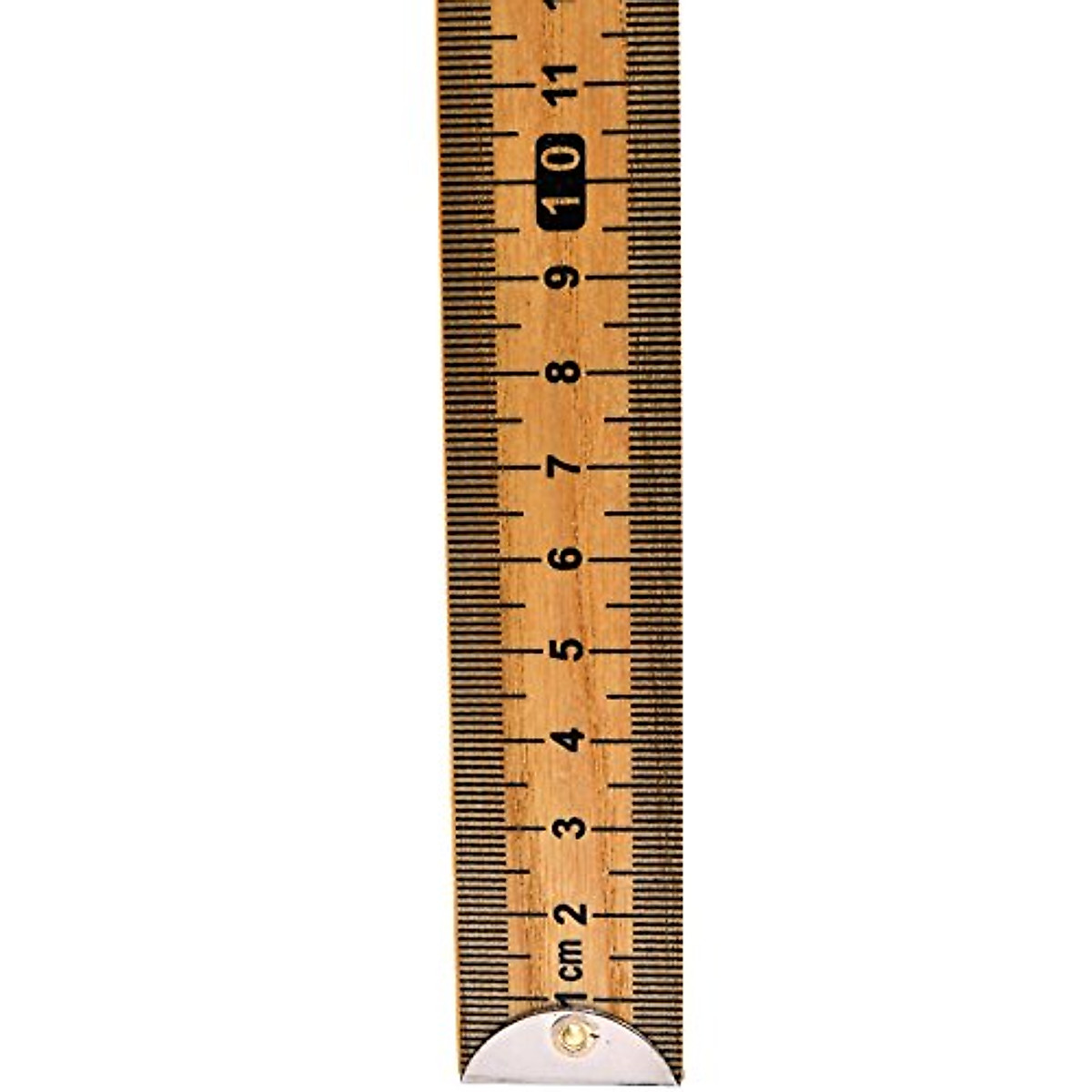 Double Sided Meter Stick - Hardwood Metric Meter Stick, Horizontal Reading & Protective Metal Ends - Eisco Labs