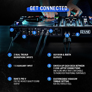 RANE ONE - Complete DJ Set and DJ Controller for Serato DJ with Integrated DJ Mixer, Motorized Platters and Serato DJ Pro Included