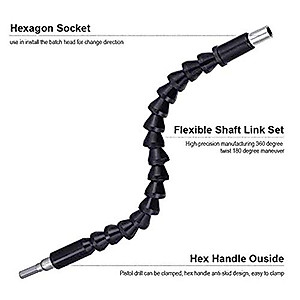 22Pcs Flexible Screwdriver Drill Bit Extension, Drill Bit Extender Holder Set Shaft Tip for Computer Chassis, Electrical Cabinets, Furniture etc