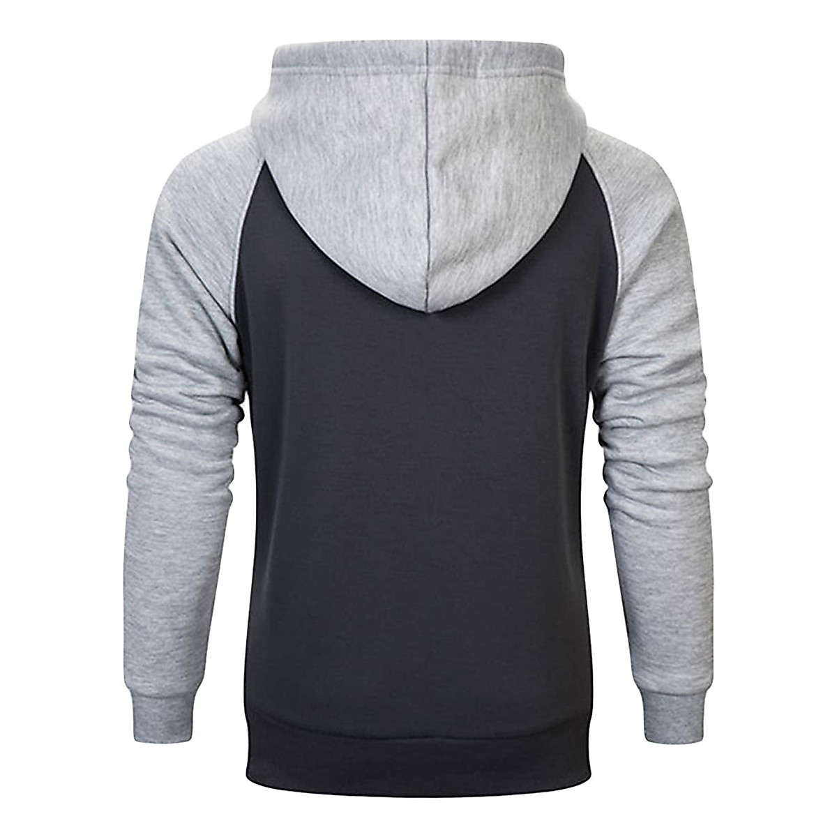 Maiyifu-GJ Men's Fleece Color Block Pullover Hoodies Slim Fit Drawstring Hooded Sweatshirt Casual Long Sleeve Gym Hoodie (Dark Grey,XX-Large)