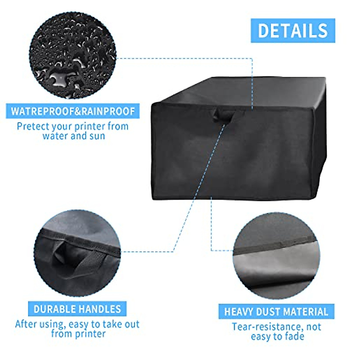 Jungda Printer Dust Cover, 600D Waterproof Universal Printer Cover for HP DeskJet 4155e/2755e/6055e/6455e Printer- 18 x 15 x 8 Inch