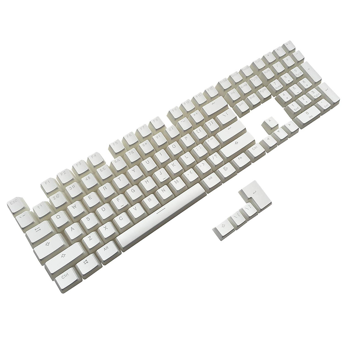 HZYZ PBT Backlit Keycaps Pudding Keyset Double Shot Cherry MX Key Caps Top Print OEM Profile for 60%/87/104/108 MX Switches Mechanical Gaming Keyboard(White Pudding)