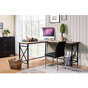 Signature Design by Ashley Jaeparli Modern Farmhouse Home Office L Shaped Desk, Brown